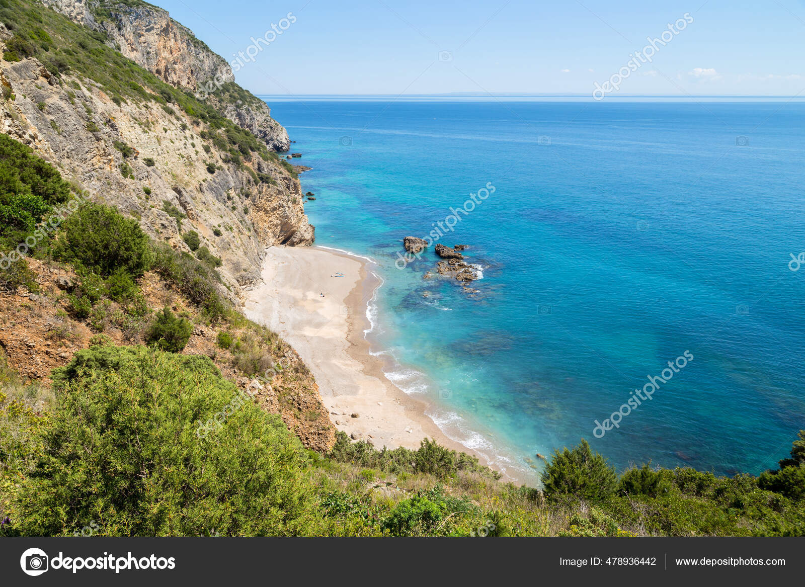 Paradise Beach Arrabida Natural Park Sesimbra Portugal — Stock Photo ...