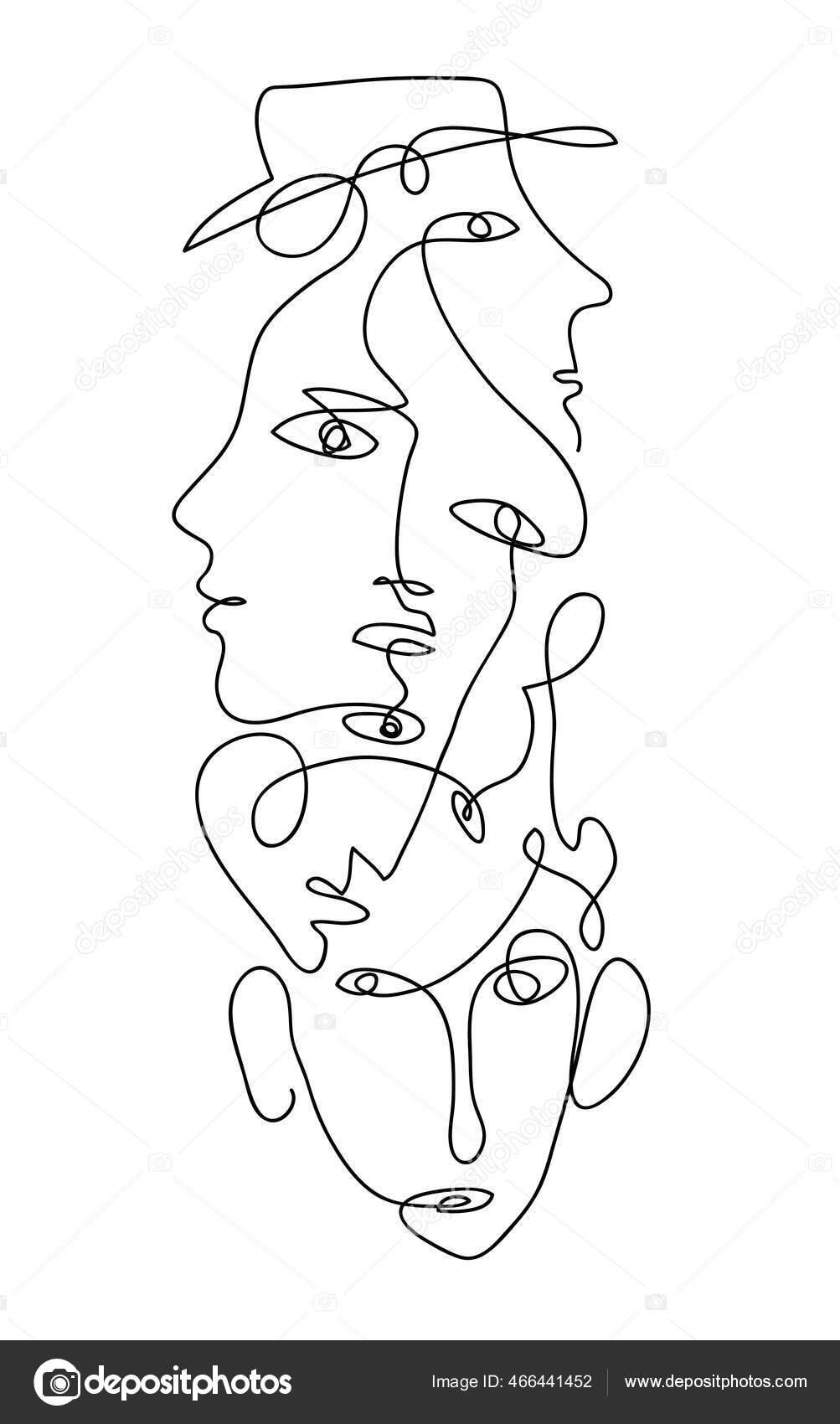 Continuous Line Drawing Abstract