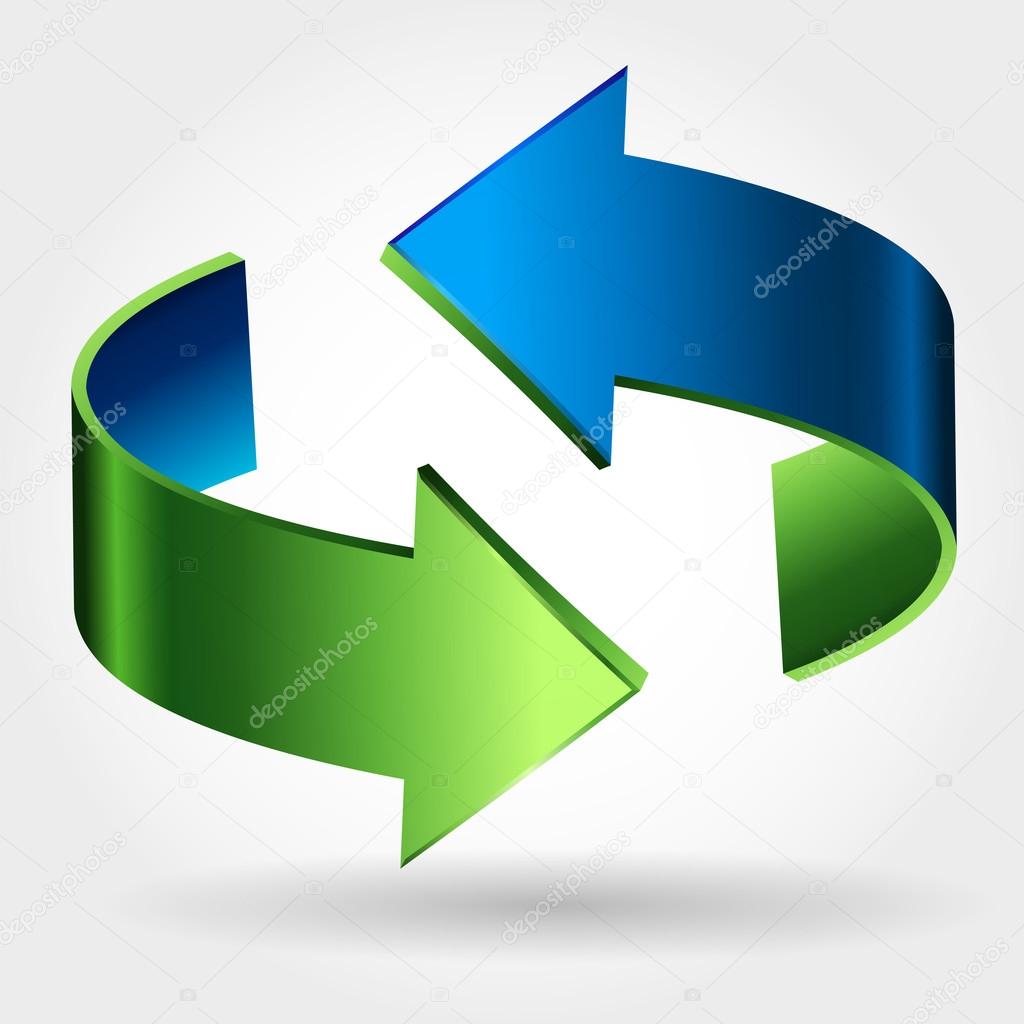 Signo de flechas. Color Verde Azul. Aislado en blanco 2022