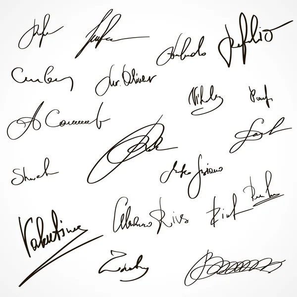 Conjunto de firmas imaginarias. Ilustración vectorial 2025