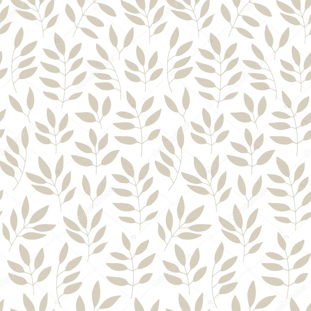 Floral background, vector pattern with hand drawn leaves and bra Stock ...