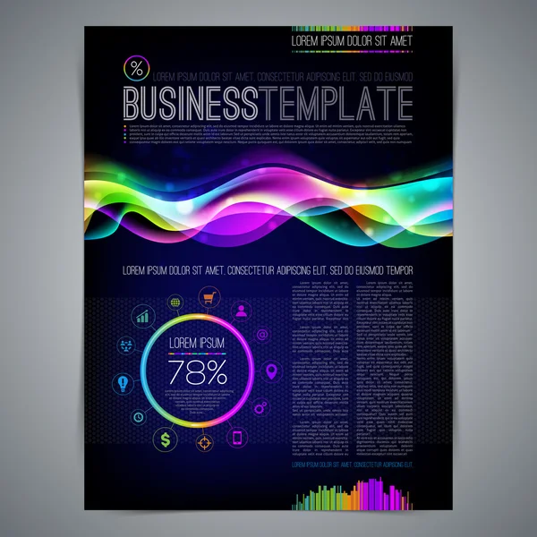 Vector illustration - business template page design with colorful ...