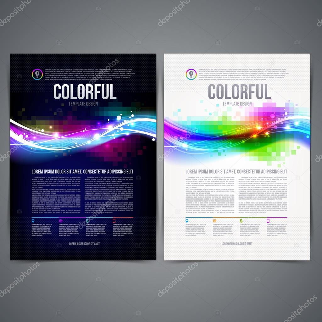 Vector illustration - business template page design with colorful ...