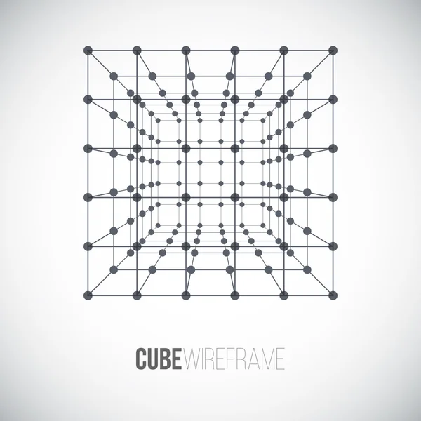 Wireframe Mesh Cube — Stock Vector © jakegfx #111574568