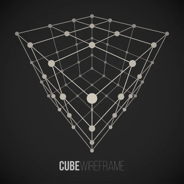 Wireframe Mesh Cube — Stock Vector © jakegfx #111574568