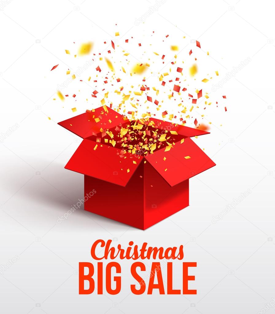 Open Gift Box and Confetti Stock Vector Image by ©jakegfx #111575008