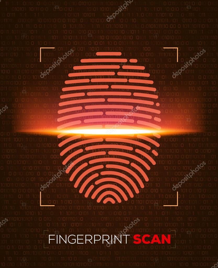 Finger-print Scanning Identification Stock Vector by ©jakegfx 111577970