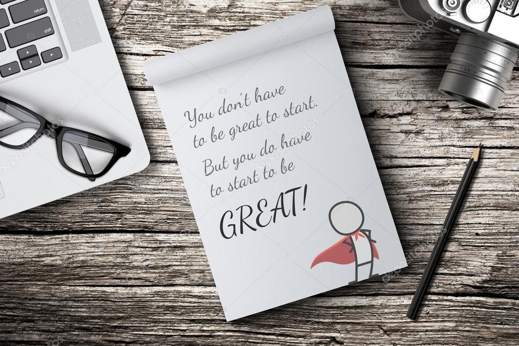 Inspirational Quote on Notepad. Stock Photo by ©zzoplanet 100708072