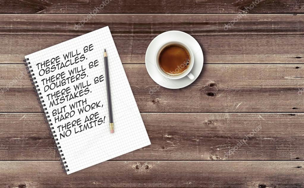 Inspirational quote on notepad. — Stock Photo © zzoplanet #87377968