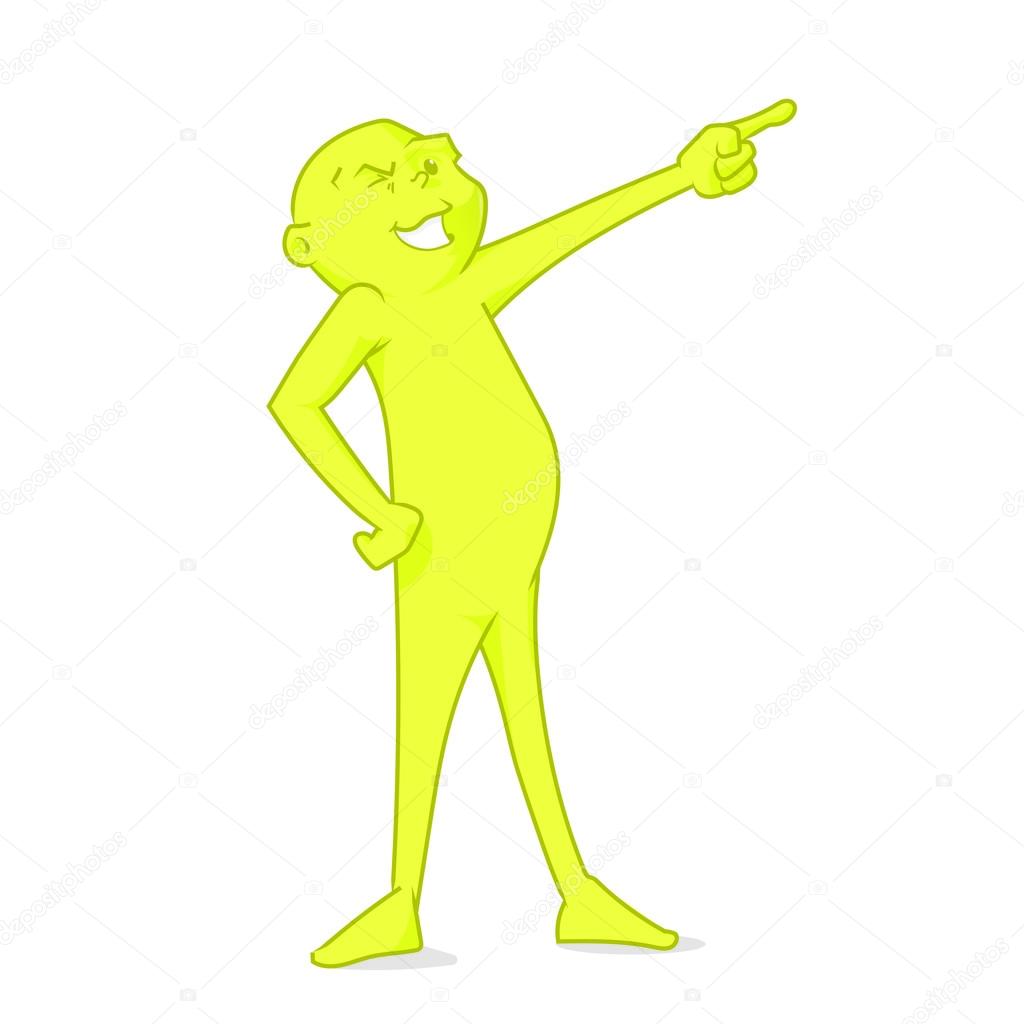Yellow man indicate by finger Stock Illustration by ©zzoplanet #96034720