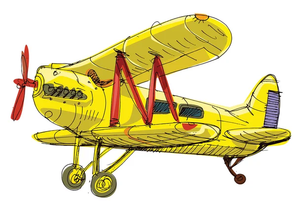 Vintage passenger plane and ramp - cartoon Stock Vector by ©iralu1 31957573