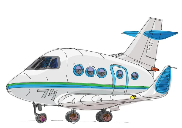 Vintage passenger plane and ramp - cartoon Stock Vector by ©iralu1 31957573