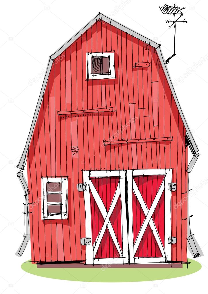 Traditional barn - cartoon Stock Vector by ©iralu1 88310600