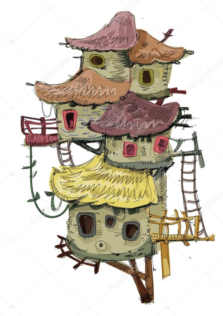 Tree House Cartoon Drawings