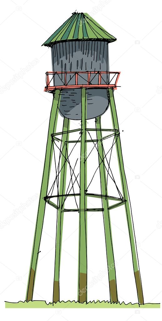 Image water tower cartoon | Water tower cartoon — Stock Vector © iralu1 ...