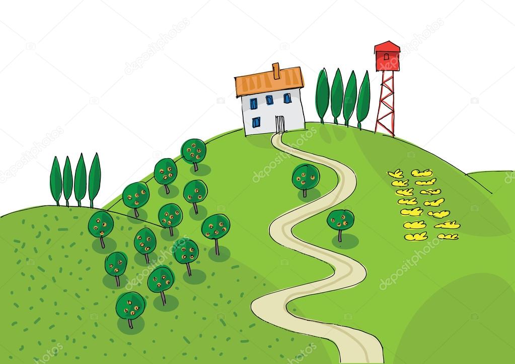 Casa, Jardín, Viejo., Hogar., Naturales Imagen Vectorial de © iralu1 ...