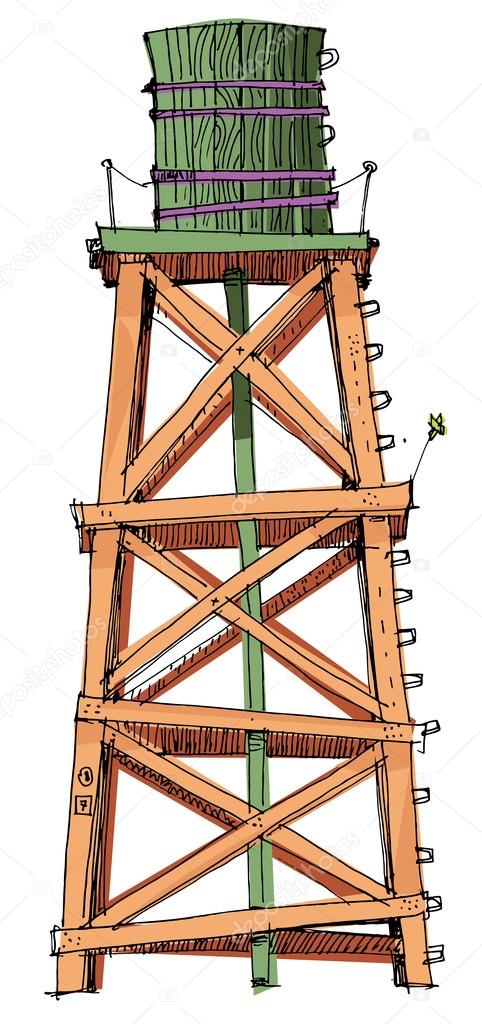 Water Tower Cartoon