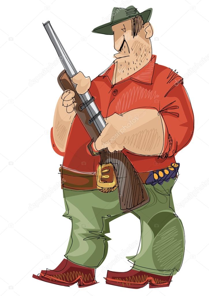 Hunter man- cartoon Stock Vector Image by ©iralu1 #88313158