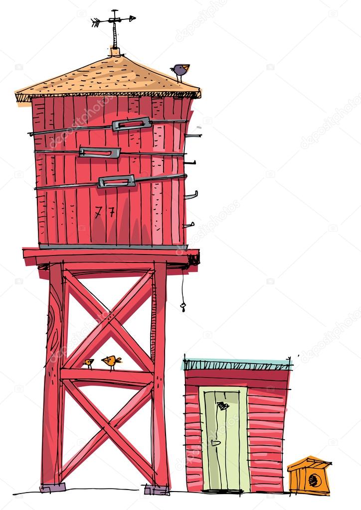 Water Tower Cartoon