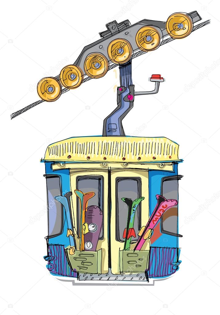 Funicular cabin - cartoon Stock Vector by ©iralu1 88313952
