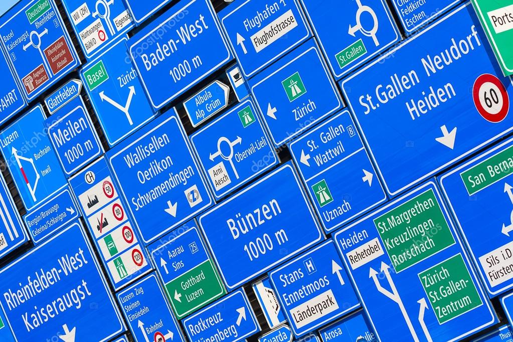 Swiss road signs — Stock Photo © swisshippo #80943152