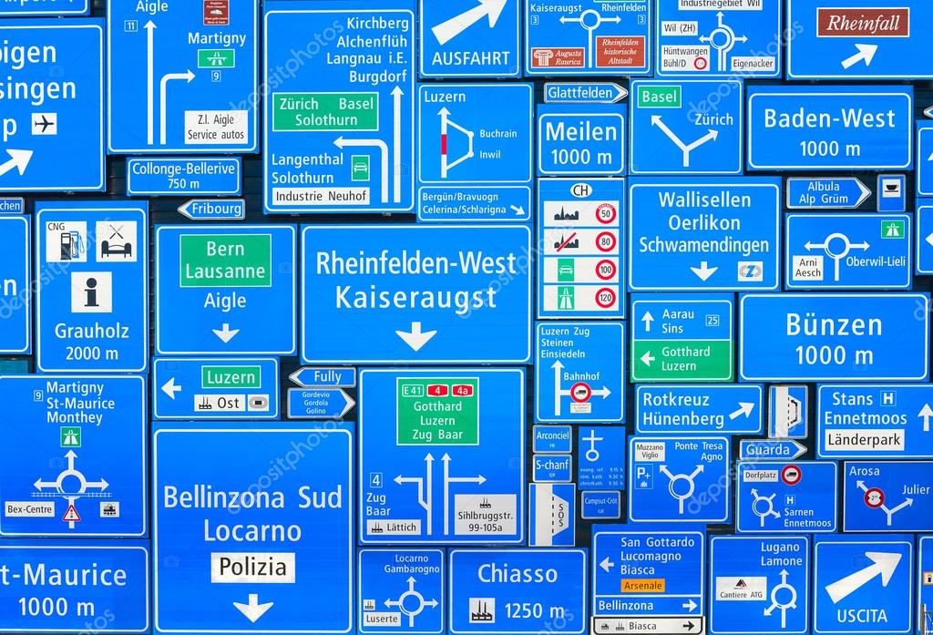 Swiss road signs — Stock Photo © swisshippo #80943336