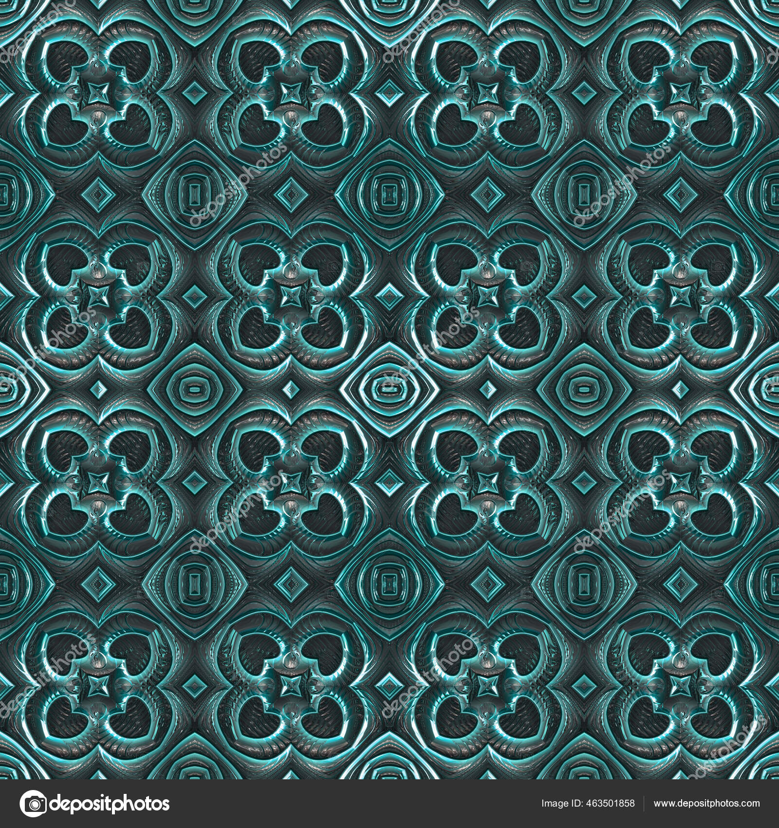 Seamless Repeating Pattern Tile Teal Green Perfect Textile Design ...