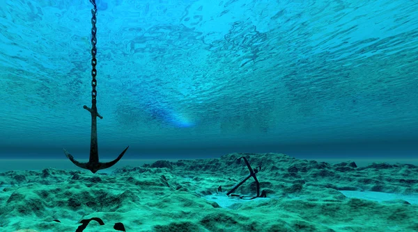 Underwater scene with anchor — Stock Photo © Surovtseva #7002796
