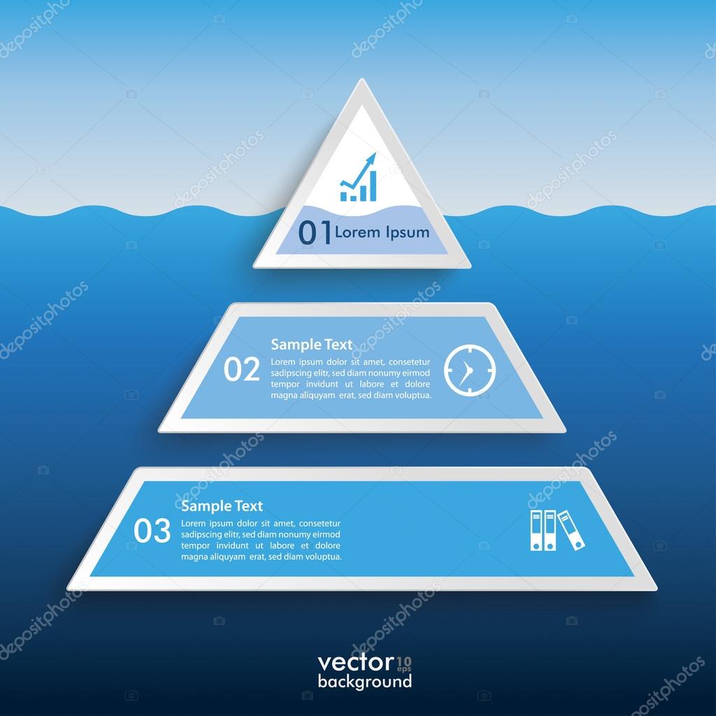 Iceberg Pyramid 3 Pieces Infographic — Stock Vector © limbi007 #101180382