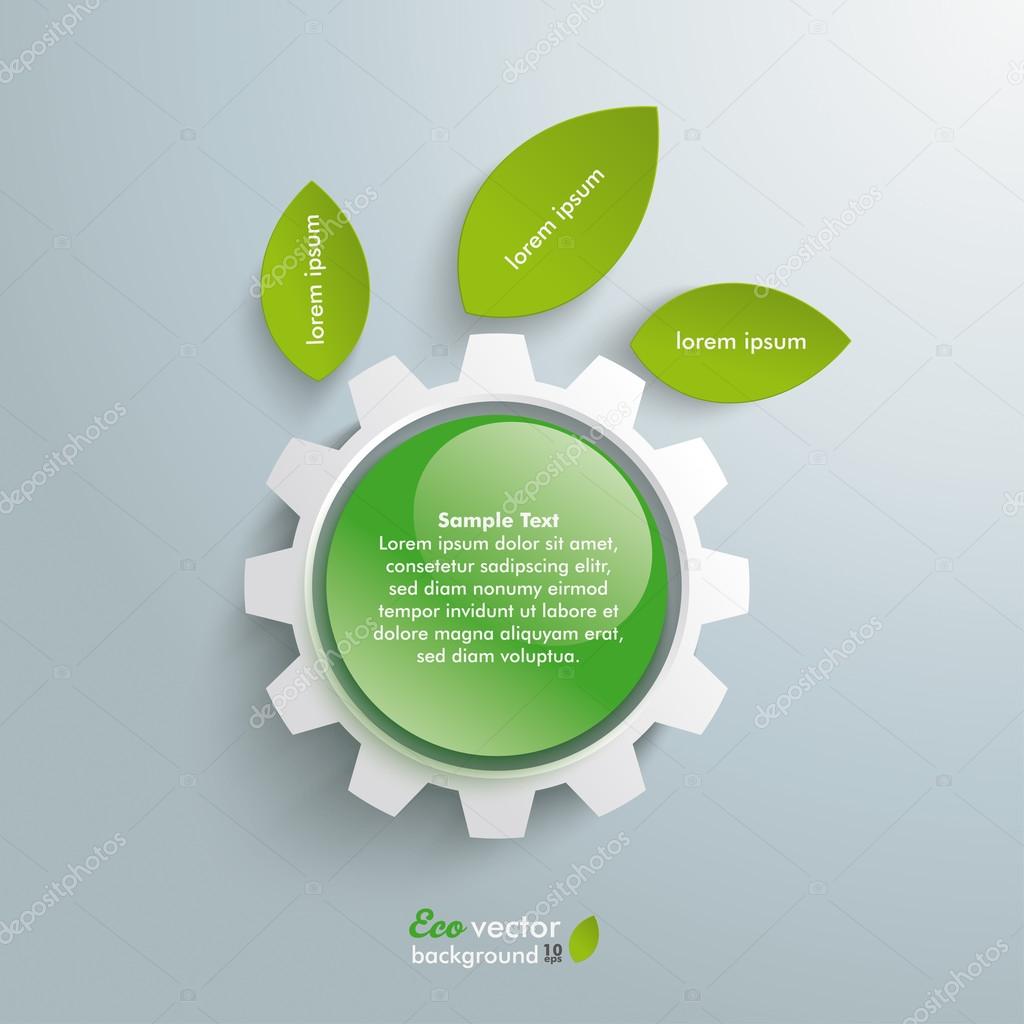 Green Technology Gear with Leaves Stock Vector Image by ©limbi007 #72570103