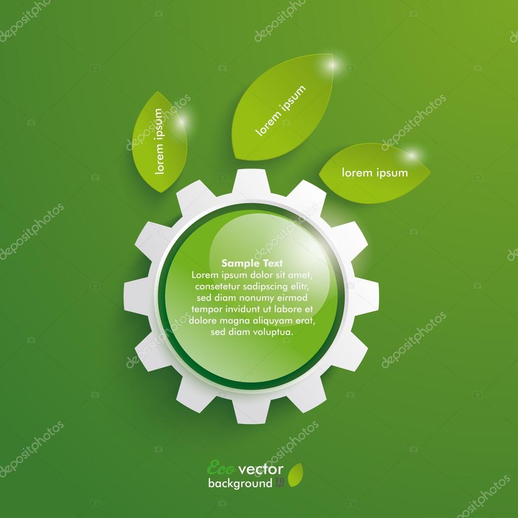 Green Technology Gear Leaves Stock Illustration by ©limbi007 #72571215