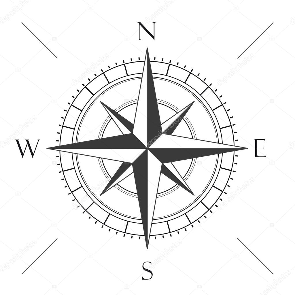 Brújula en blanco y negro Stock Vector by ©limbi007 72571379