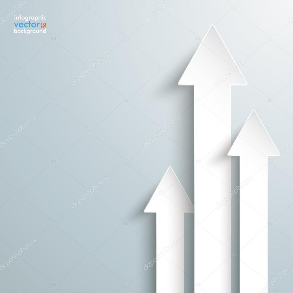 Three White Arrows Growth Stock Vector Image by ©limbi007 #72577811
