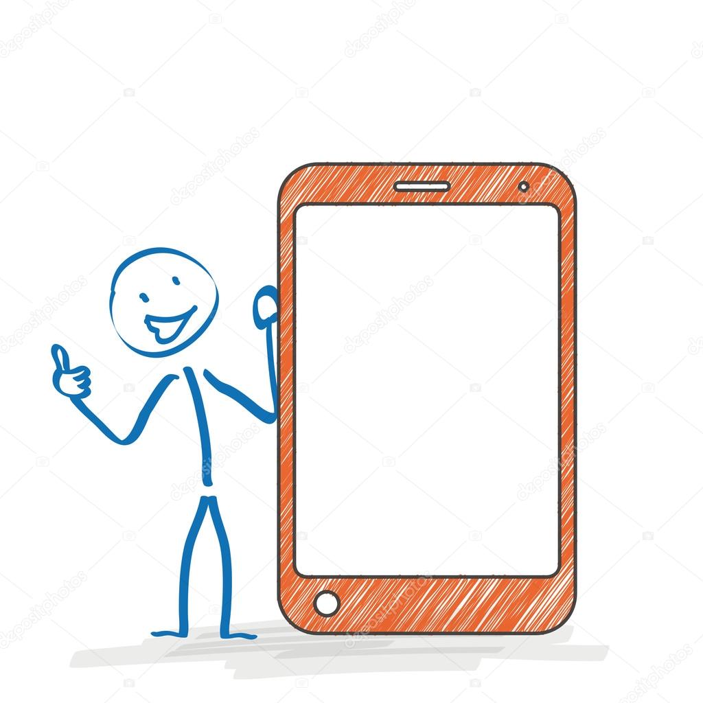 Stickman Smartphone Ok Stock Vector Image by ©limbi007 #72578151