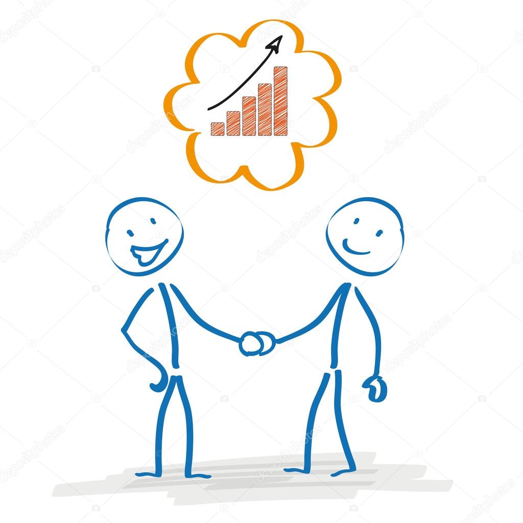 Stickman Handshake Successful Chart Stock Vector Image by ©limbi007 ...
