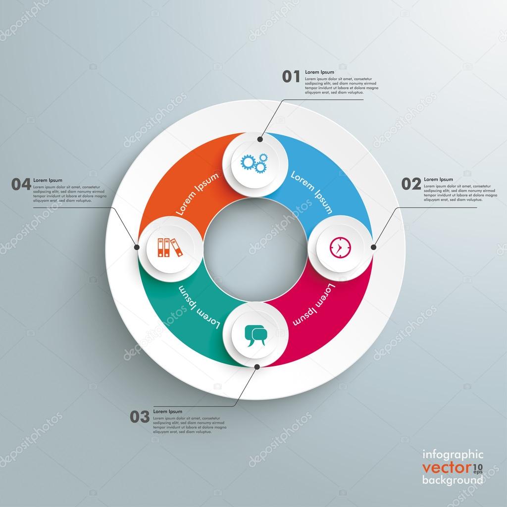 Big Circle Colored Infographic 4 Options Stock Vector by ©limbi007 72578715