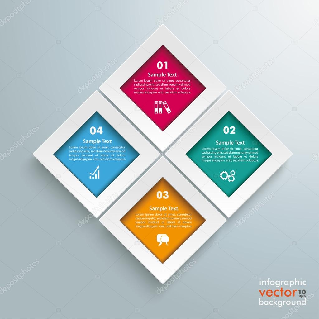 Rectangles Template 4 Options Infographic Stock Vector Image by ...