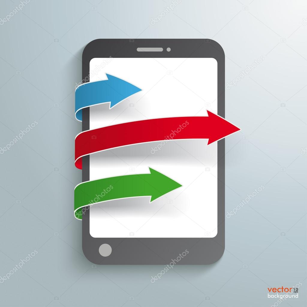 Smartphone 3 Colored Arrows Stock Vector Image by ©limbi007 #72580407