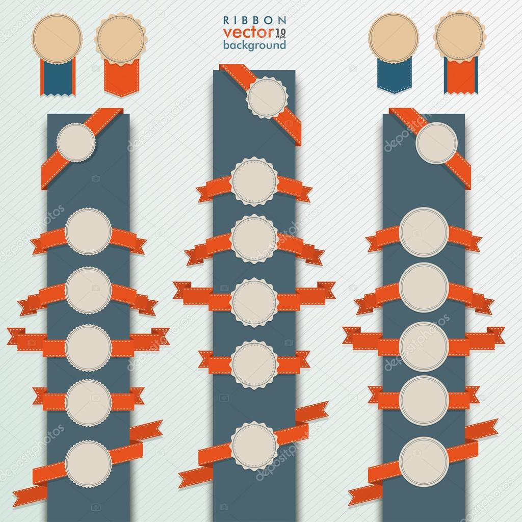 Classic Ribbons With Emblems And Shadows Stock Vector Image by ...