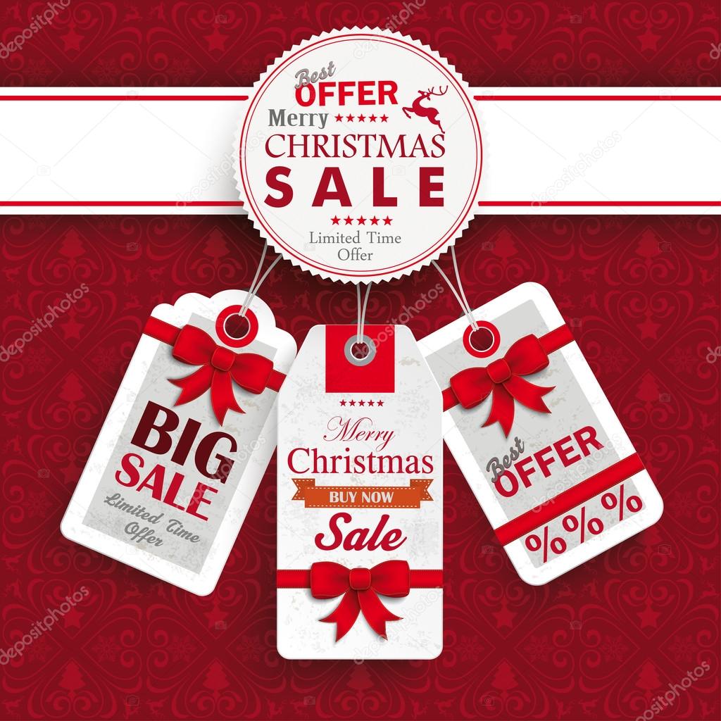 White Emblem Christmas Price Stickers Ornaments Stock Vector Image by ...