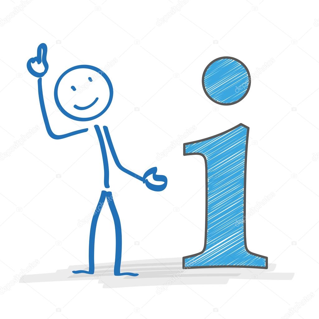 Stickman with blue information symbol Stock Vector by ©limbi007 #72586979