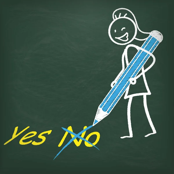 Blackboard Stickman Voting with Pen Stock Vector Image by ©limbi007 ...