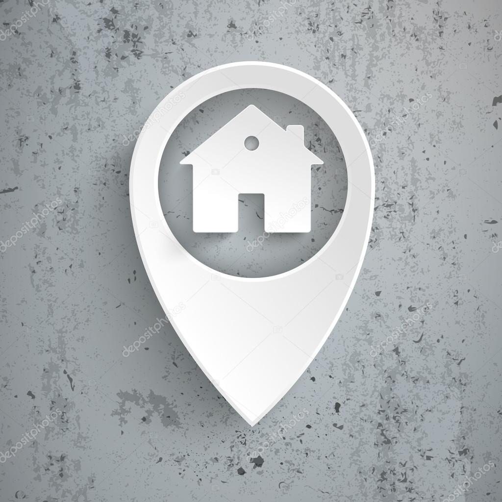 White Location Marker House Concrete Stock Vector by ©limbi007 85834386