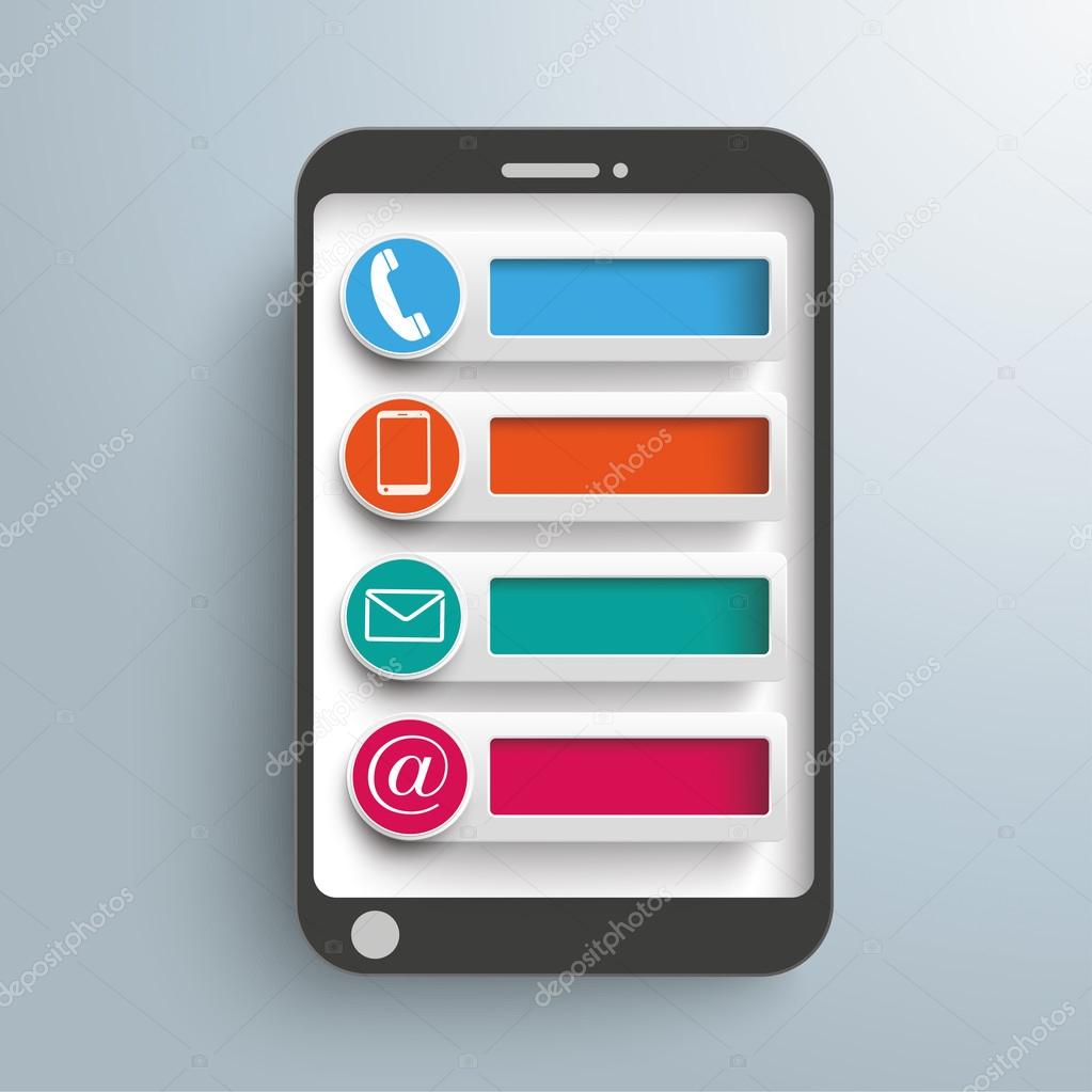 Smartphone Contact Icons Tabs Stock Vector by ©limbi007 85844762