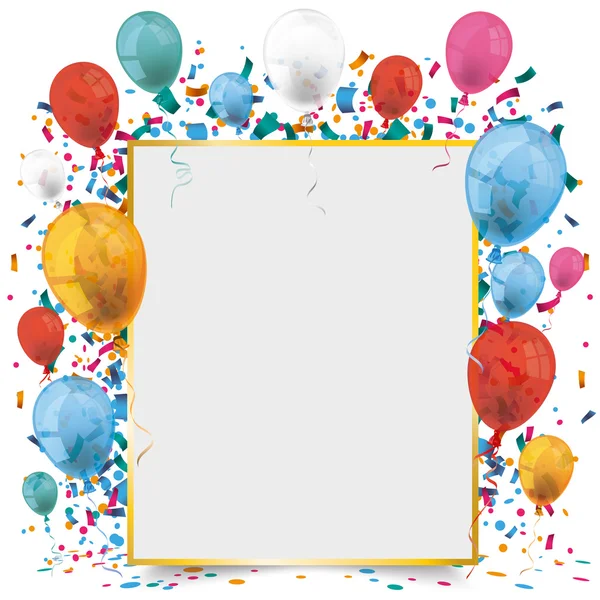 Party ram med ballonger och konfetti — Stock Vektor © pingebat #75112613
