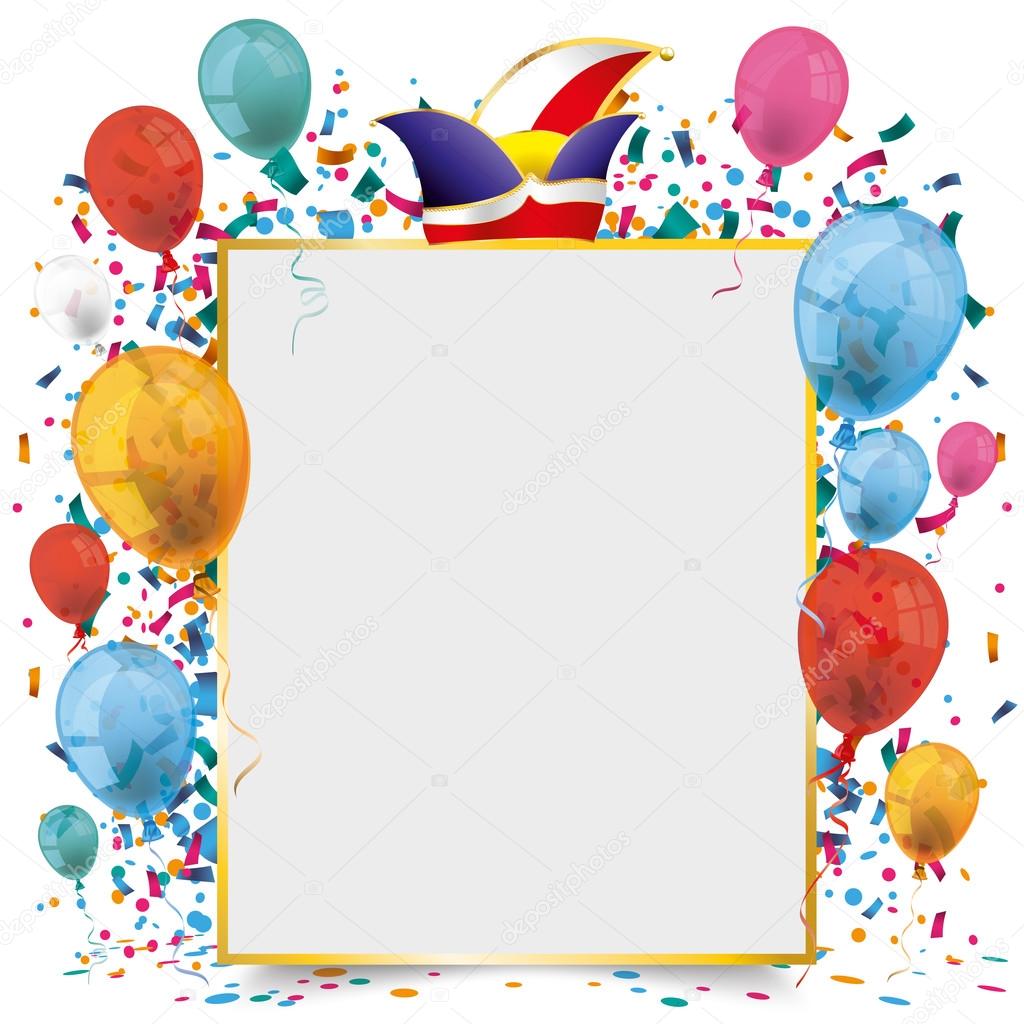 Gouden papier Frame ballonnen carnaval — Stockvector © limbi007 #98237870