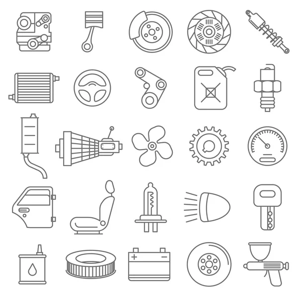 Car parts icons set, outline style Stock Vector Image by ©ylivdesign ...