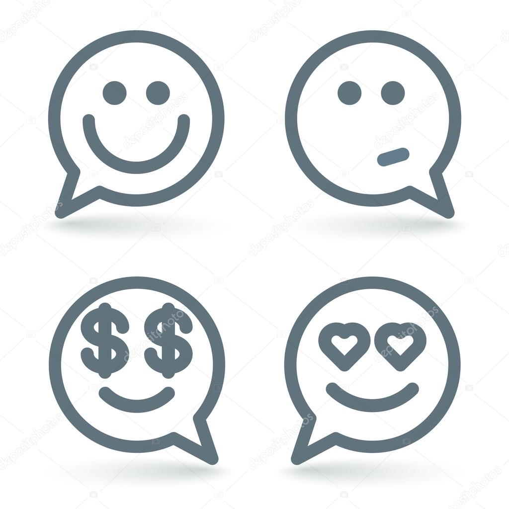 Smile emoticons icons set Stock Vector Image by ©mustahtar #121687650