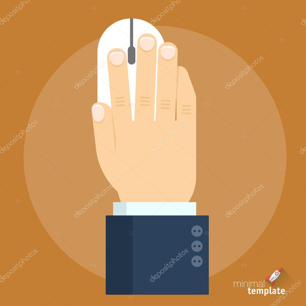 Hand with computer mouse icon Stock Vector by ©mustahtar 121688150