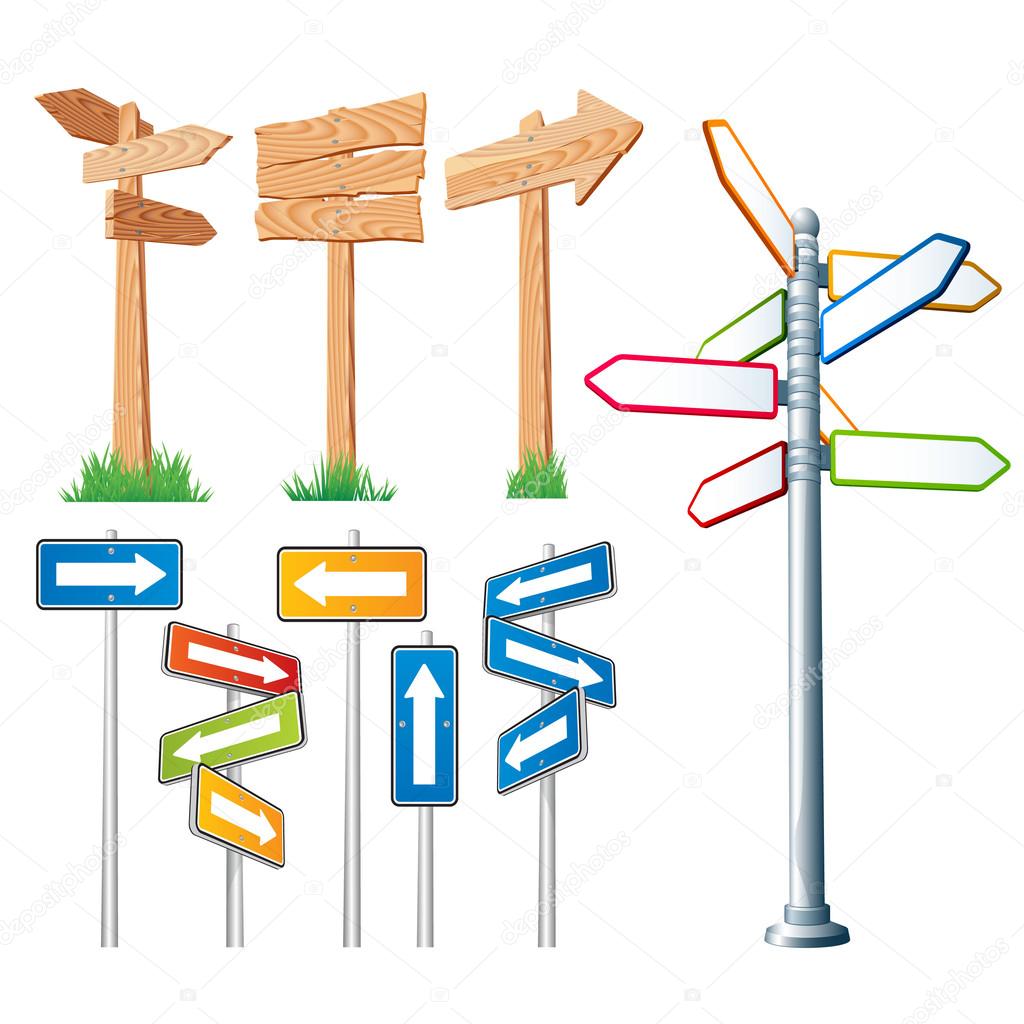 Road arrow sign set. Stock Vector by ©mustahtar 62085561